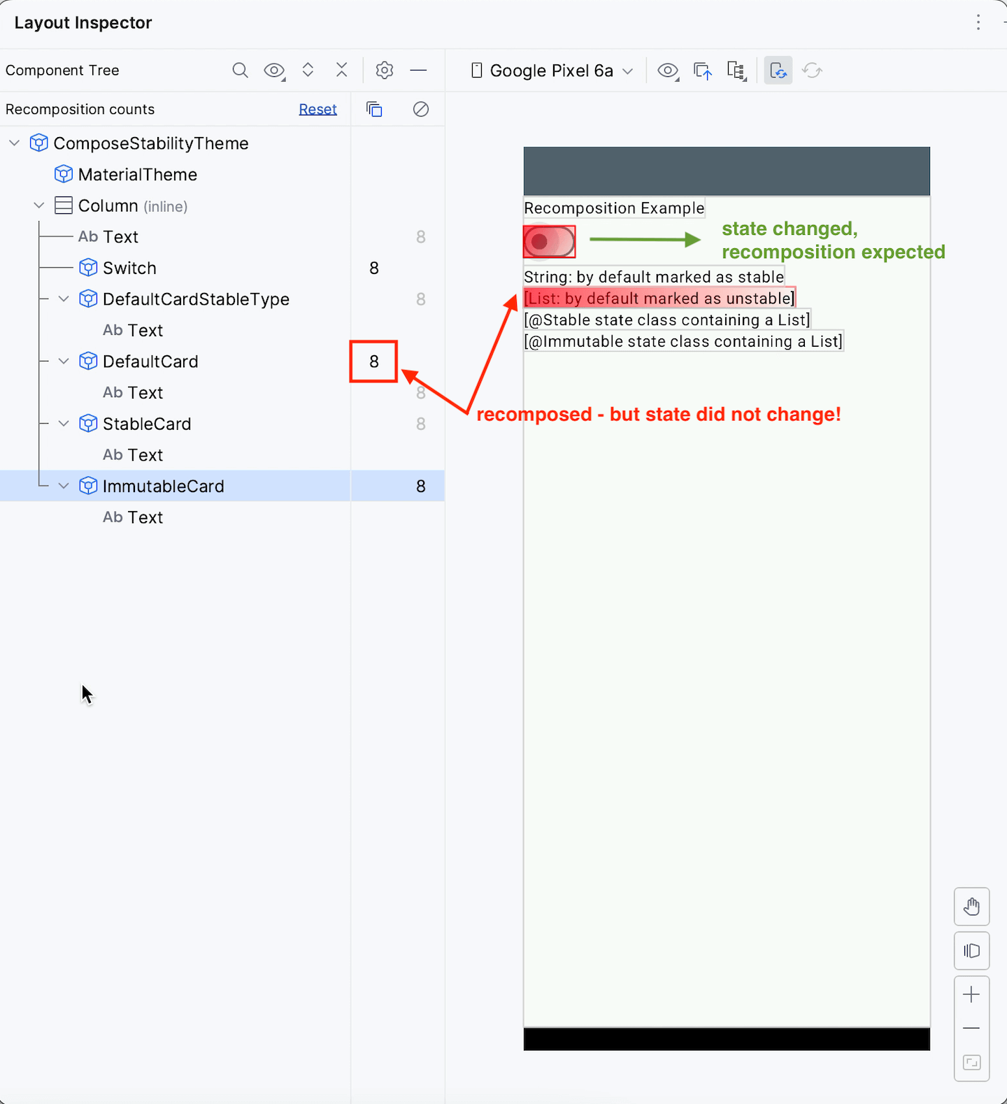 Recomposition in Jetpack Compose. Imposing stability to improve your Android app performance ...